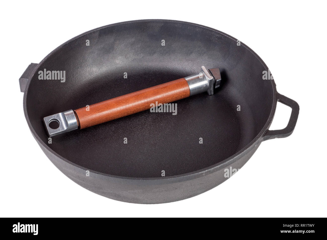 Cast iron pan wooden handle hi-res stock photography and images - Alamy