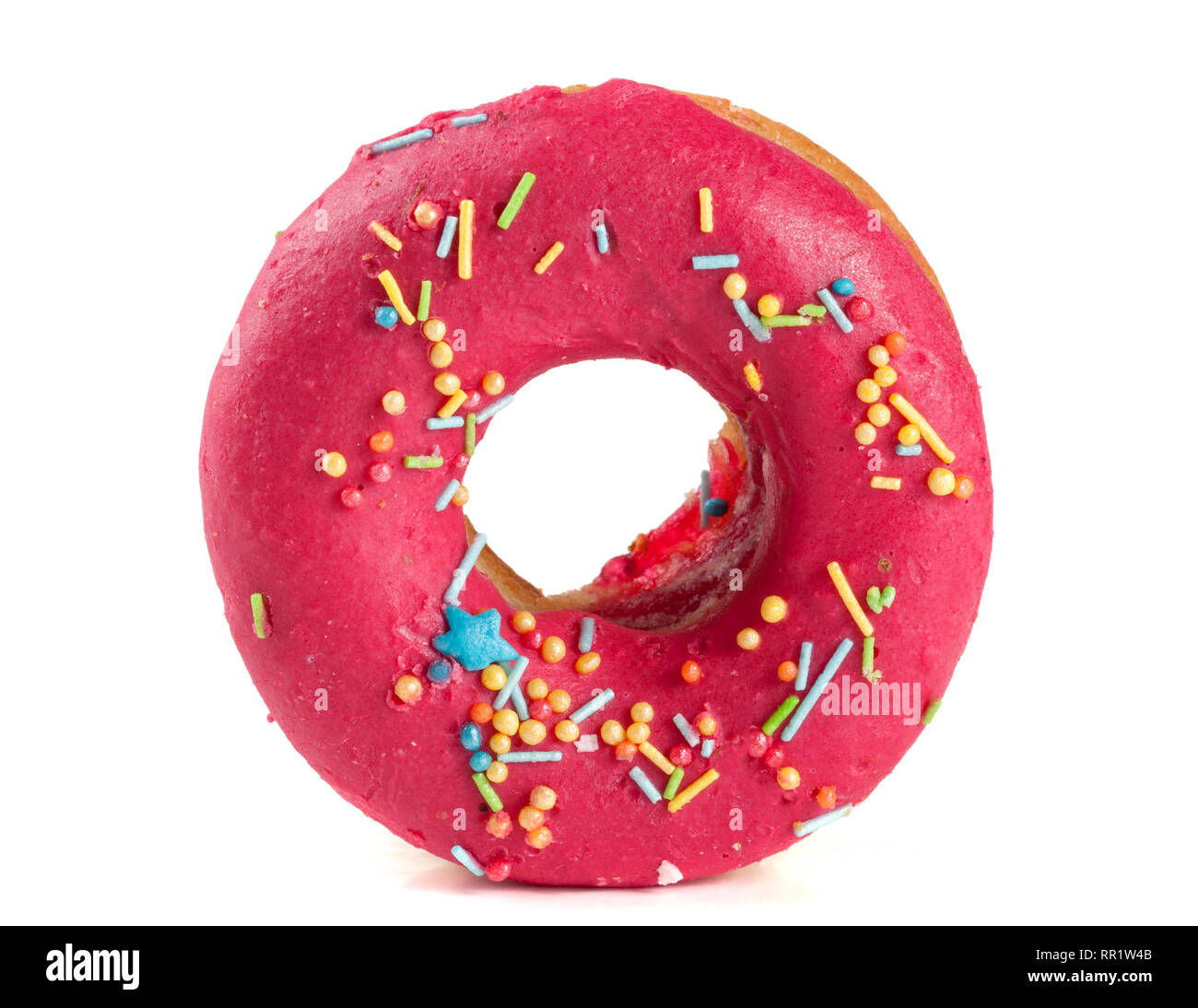 one glazed donut isolated on white background Stock Photo - Alamy