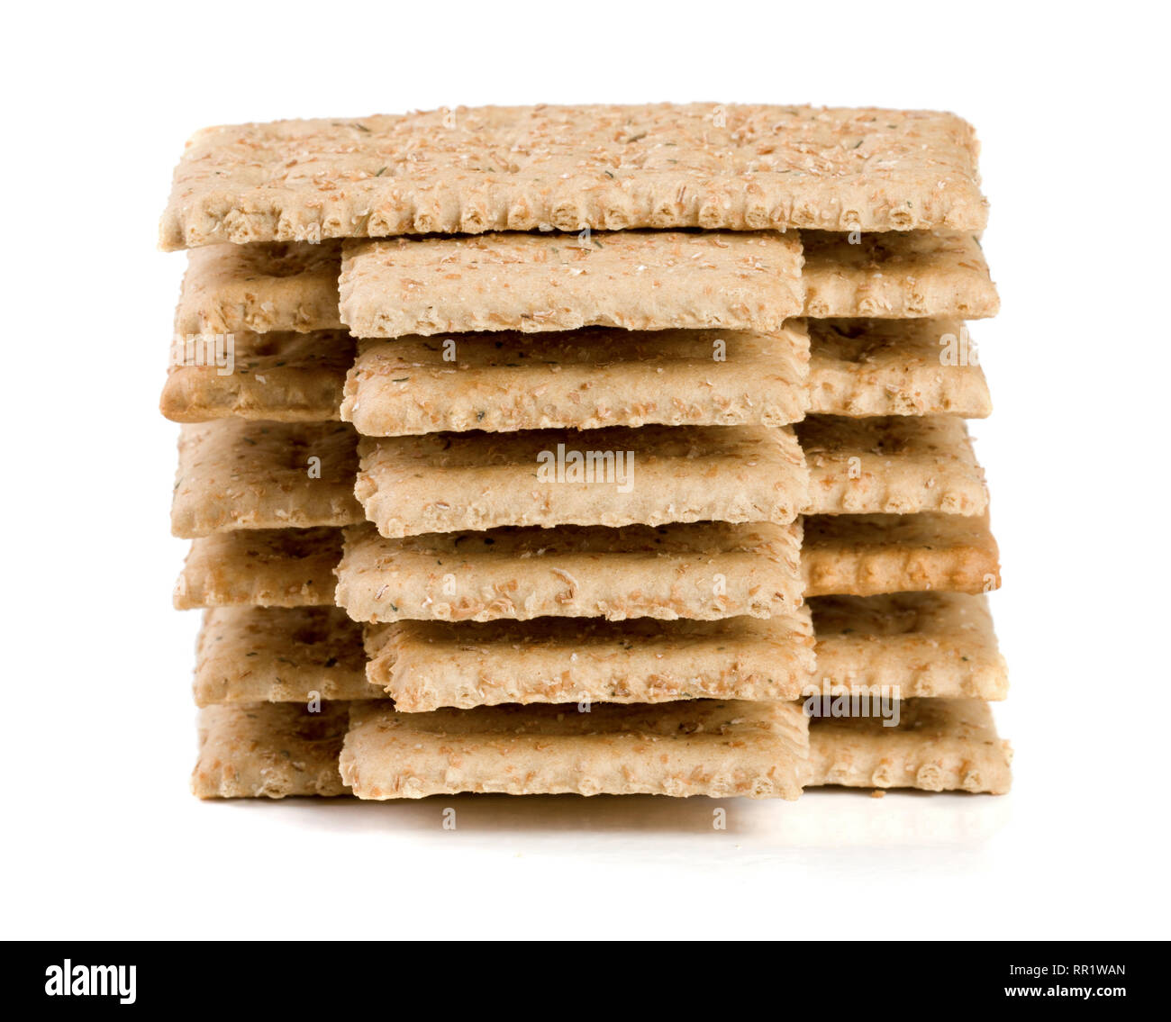 stack of grain crispbreads isolated on white background Stock Photo - Alamy