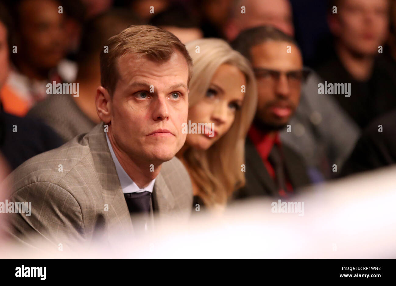 Poxon Sports promoter Richard Poxon (left) in the audience during the ...