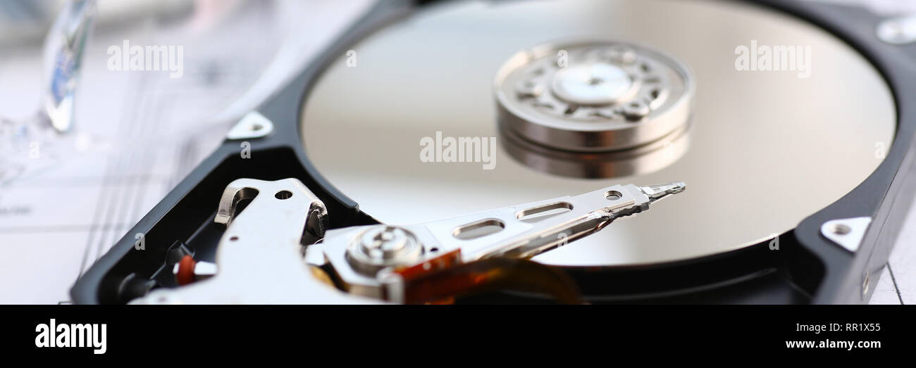 Hard drive from computer or laptop lies Stock Photo - Alamy
