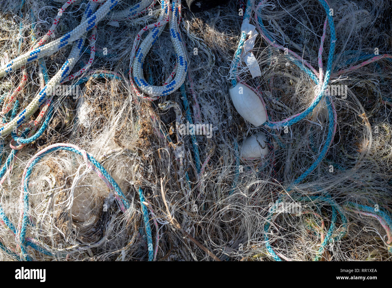 Close up on rope of green color of fishing boat hi-res stock ...