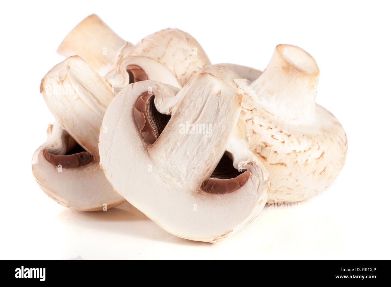 Fresh champignon mushrooms isolated on white background Stock Photo - Alamy