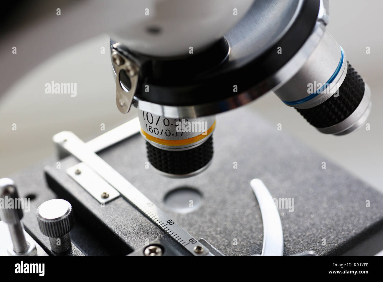 The head microscope on the background of Stock Photo - Alamy