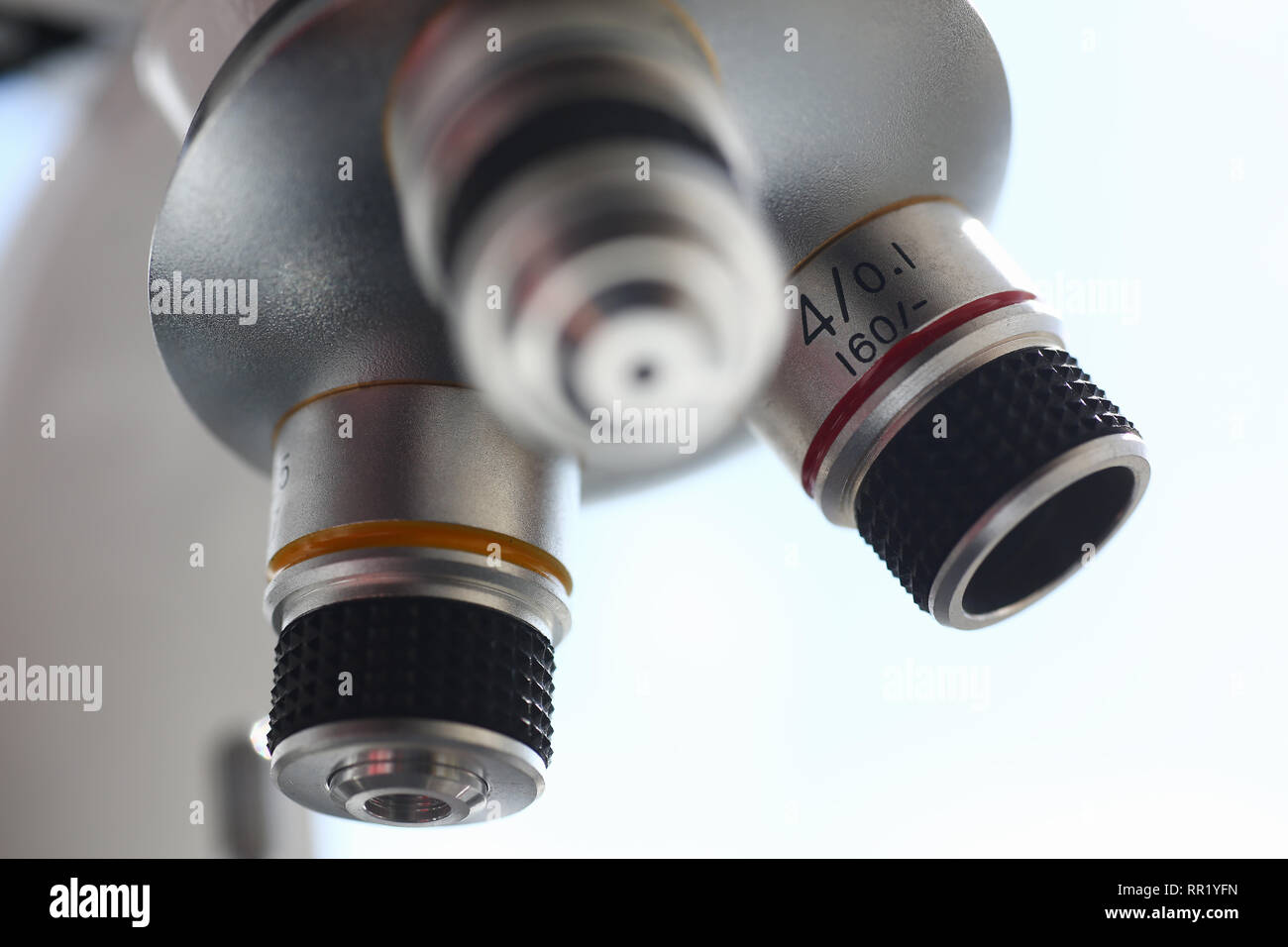 The head microscope on the background of Stock Photo - Alamy