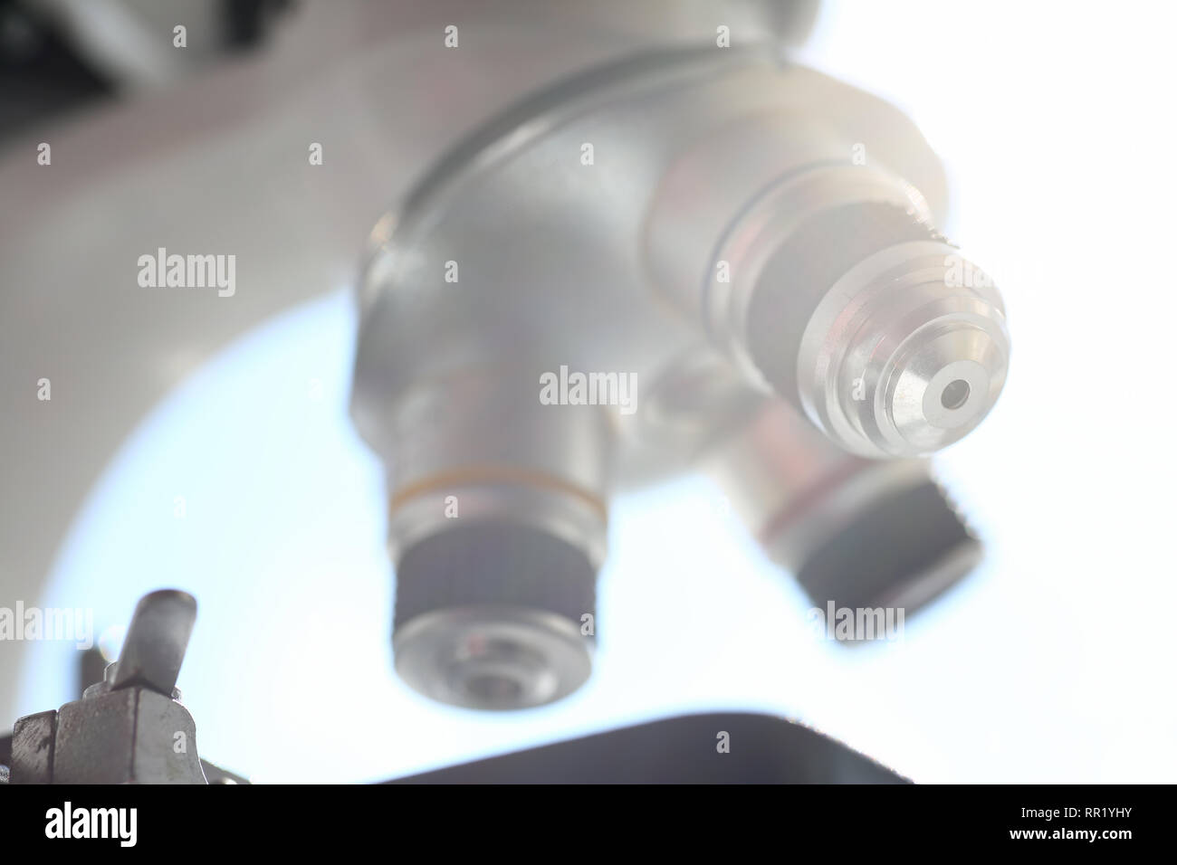 The head microscope on the background of Stock Photo - Alamy