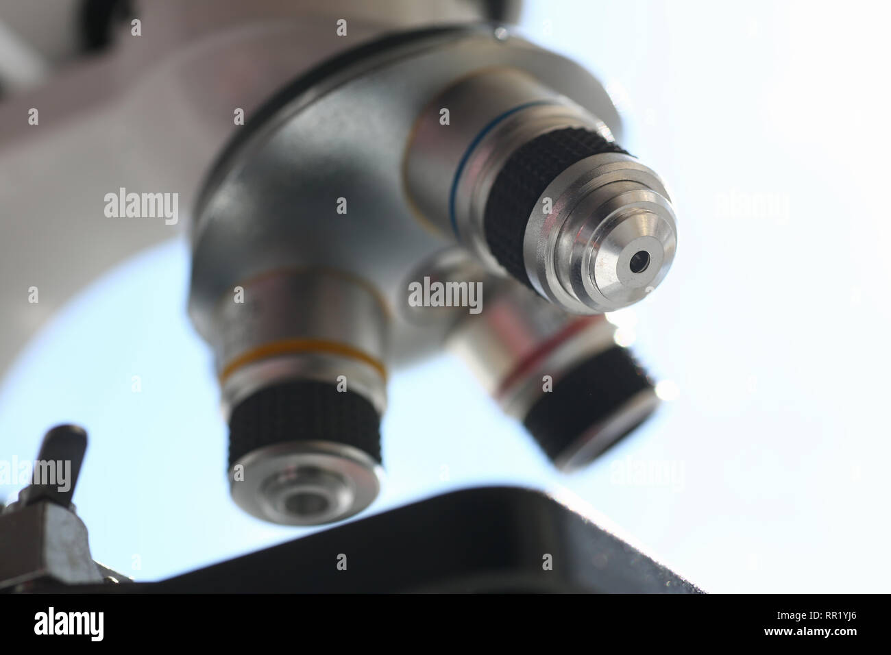 The head microscope on the background of Stock Photo - Alamy