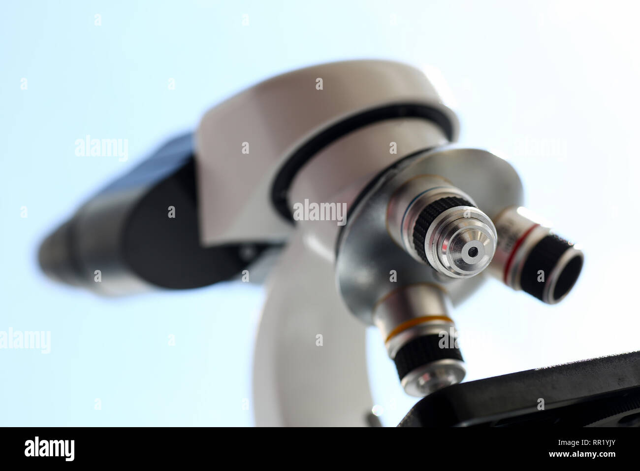The head microscope on the background of Stock Photo - Alamy