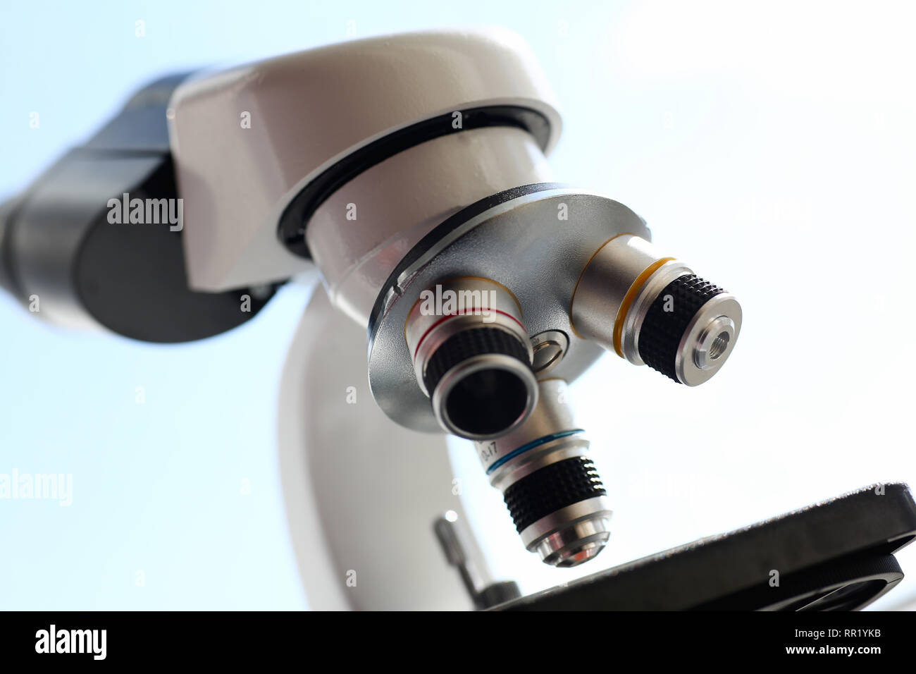 The head microscope on the background of Stock Photo - Alamy