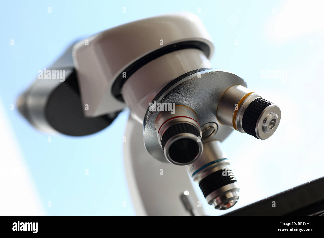 The head microscope on the background of Stock Photo - Alamy