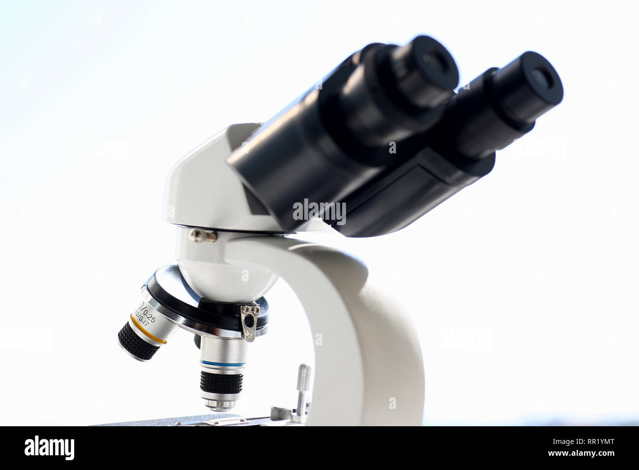 The head microscope on the background of Stock Photo - Alamy