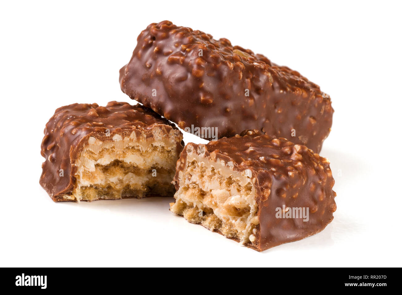 chocolate candy with nuts isolated on white background Stock Photo - Alamy