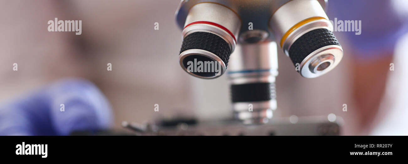 The head microscope on the background of Stock Photo - Alamy