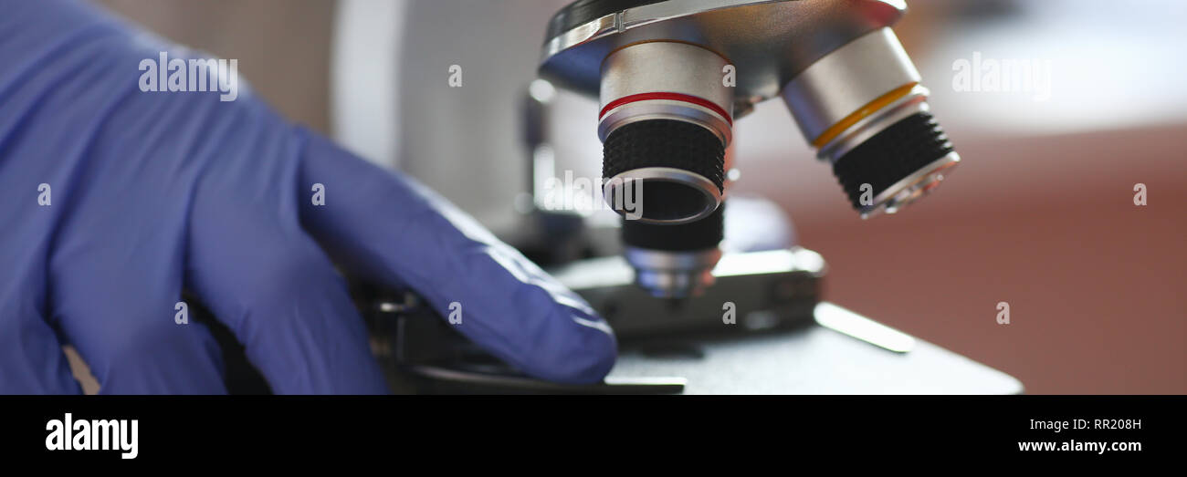 The head microscope on the background of Stock Photo - Alamy