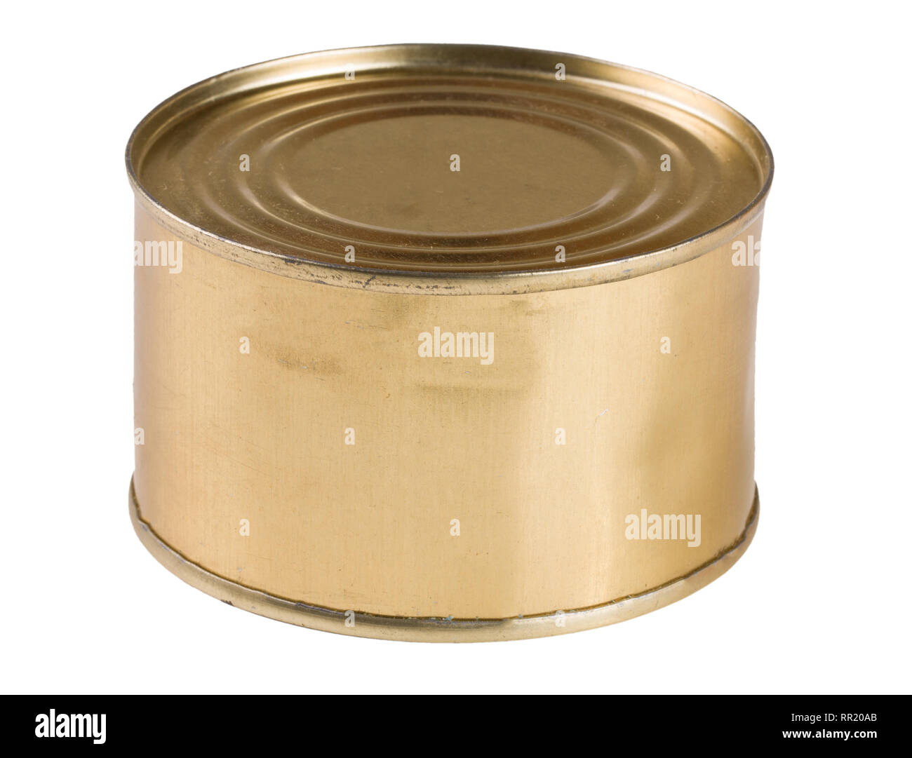 Closed tin can with fish isolated on white background Stock Photo - Alamy