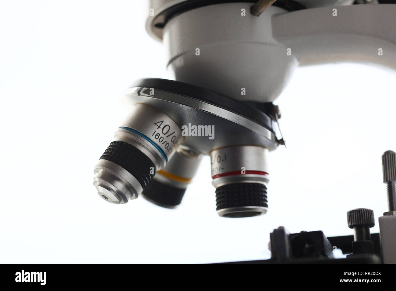 The head microscope on the background of Stock Photo - Alamy