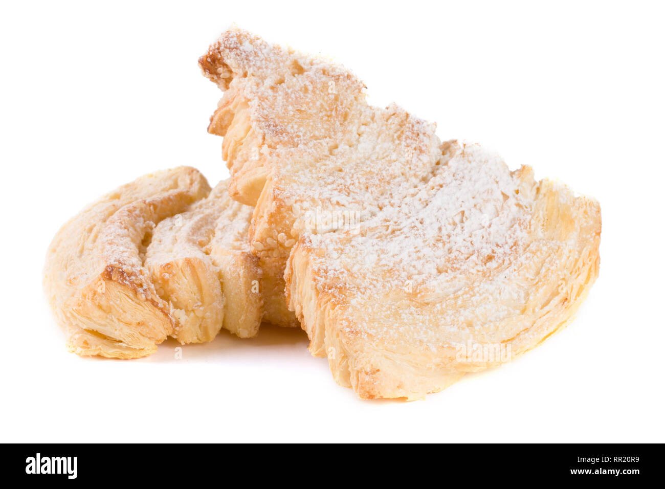 two puff cookies isolated on white background Stock Photo - Alamy