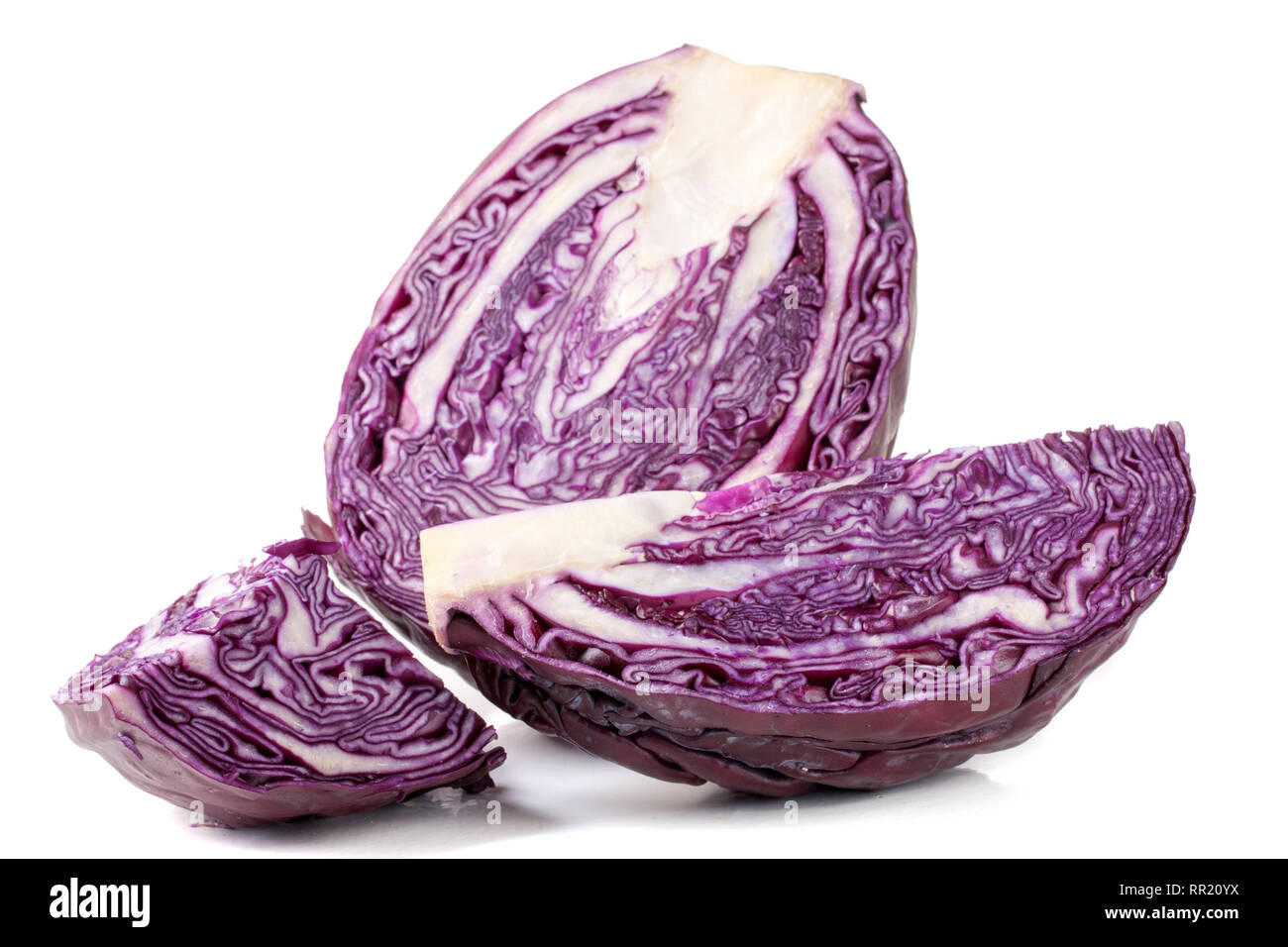cut red cabbage isolated on white background Stock Photo - Alamy