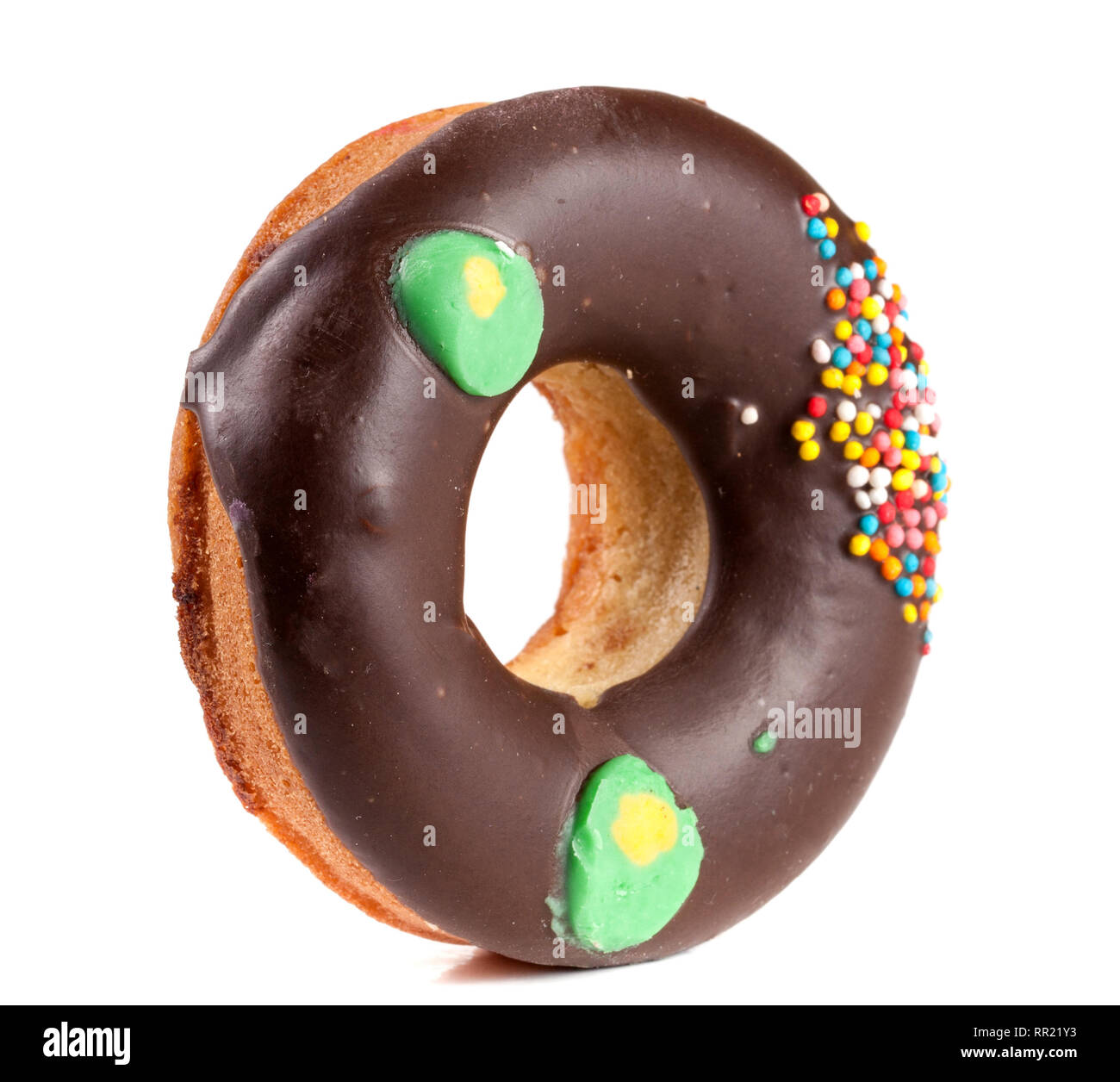 one glazed donut isolated on white background Stock Photo - Alamy