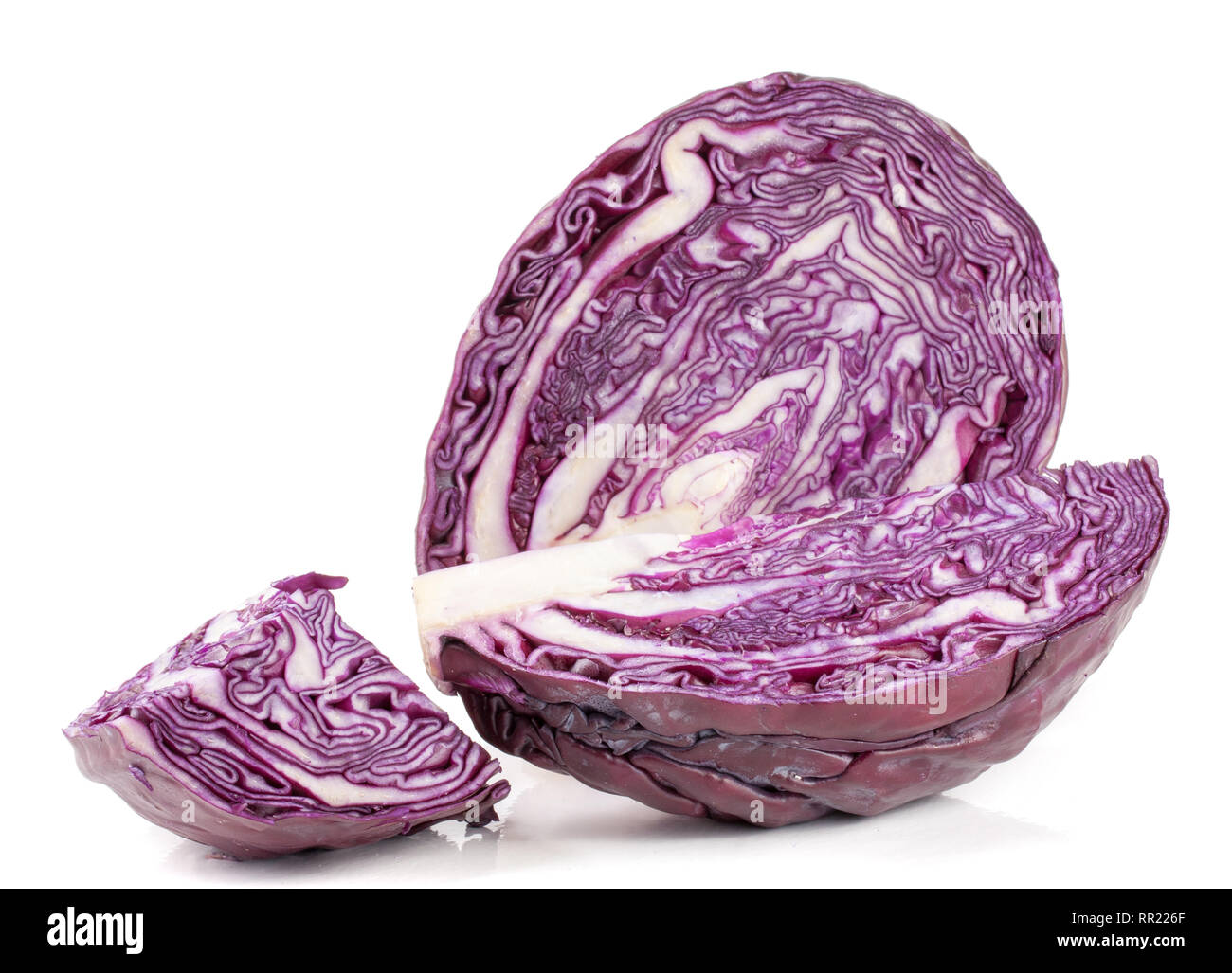 cut red cabbage isolated on white background Stock Photo - Alamy