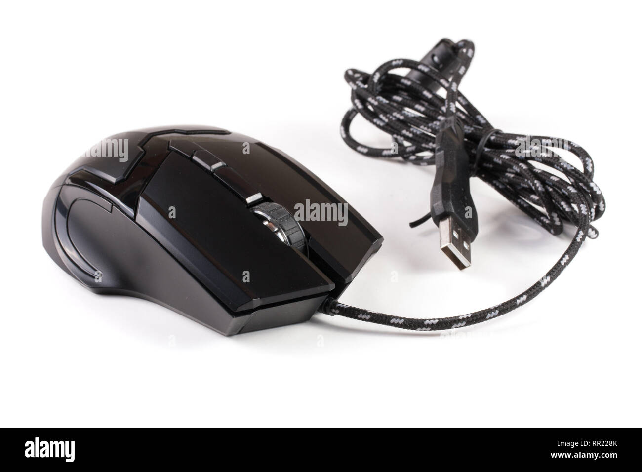 black computer mouse isolated on white background Stock Photo - Alamy