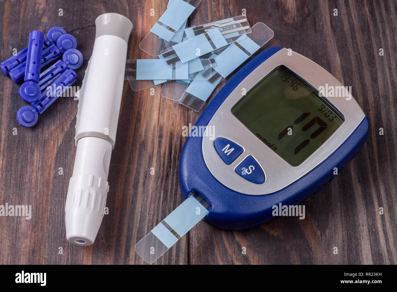 Blood glucose test strips hi-res stock photography and images - Alamy