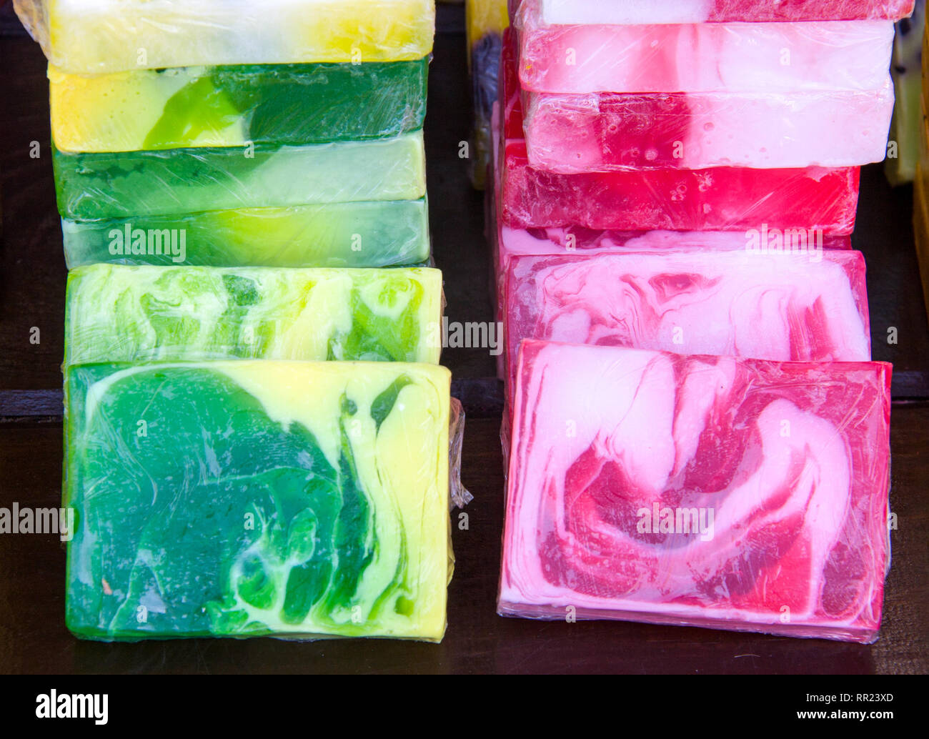 handmade soap close-up on the counter market Stock Photo - Alamy