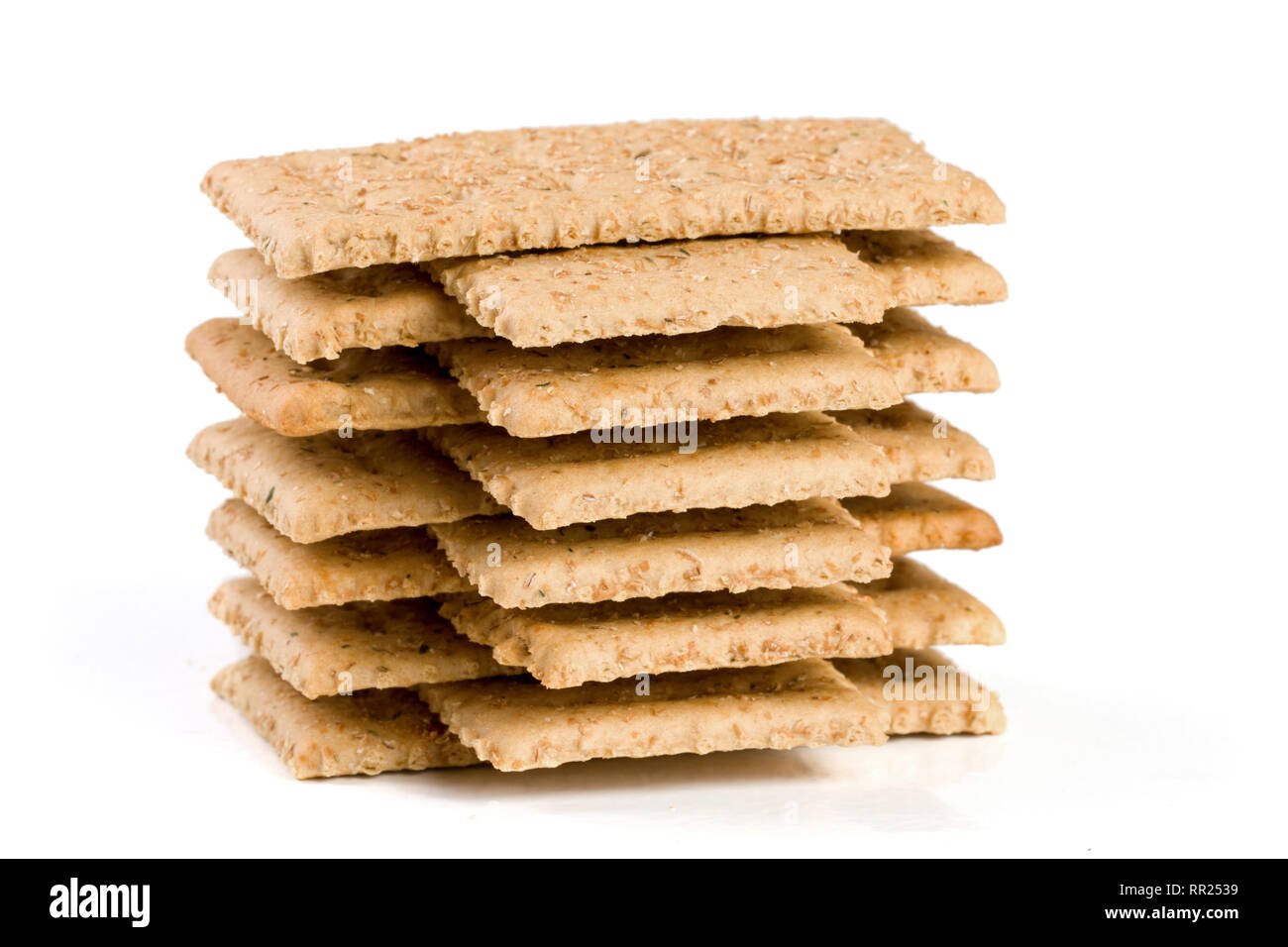 stack of grain crispbreads isolated on white background Stock Photo - Alamy