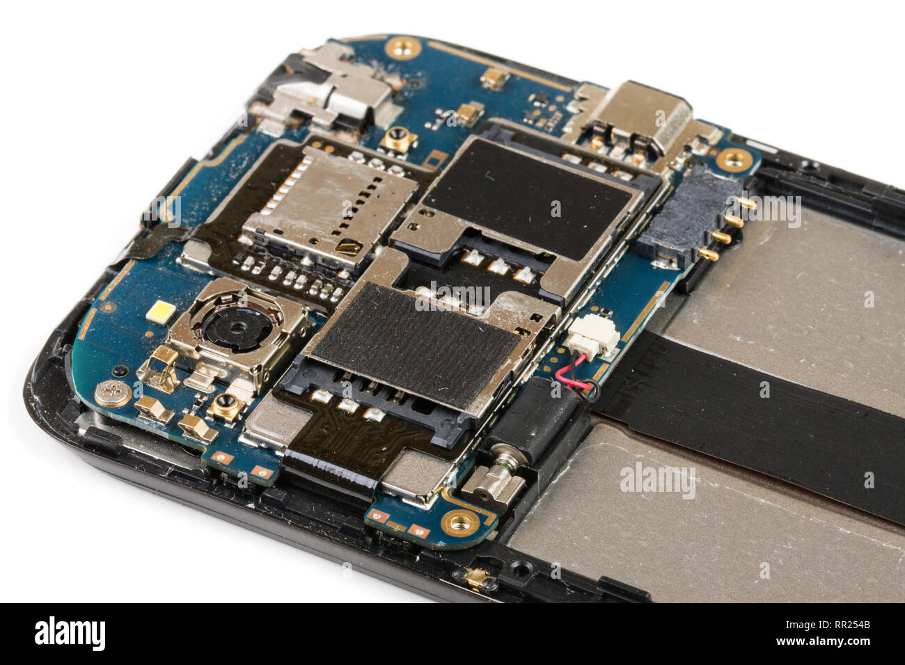 Board from a cellular phone. Close-up. isolated on white background ...