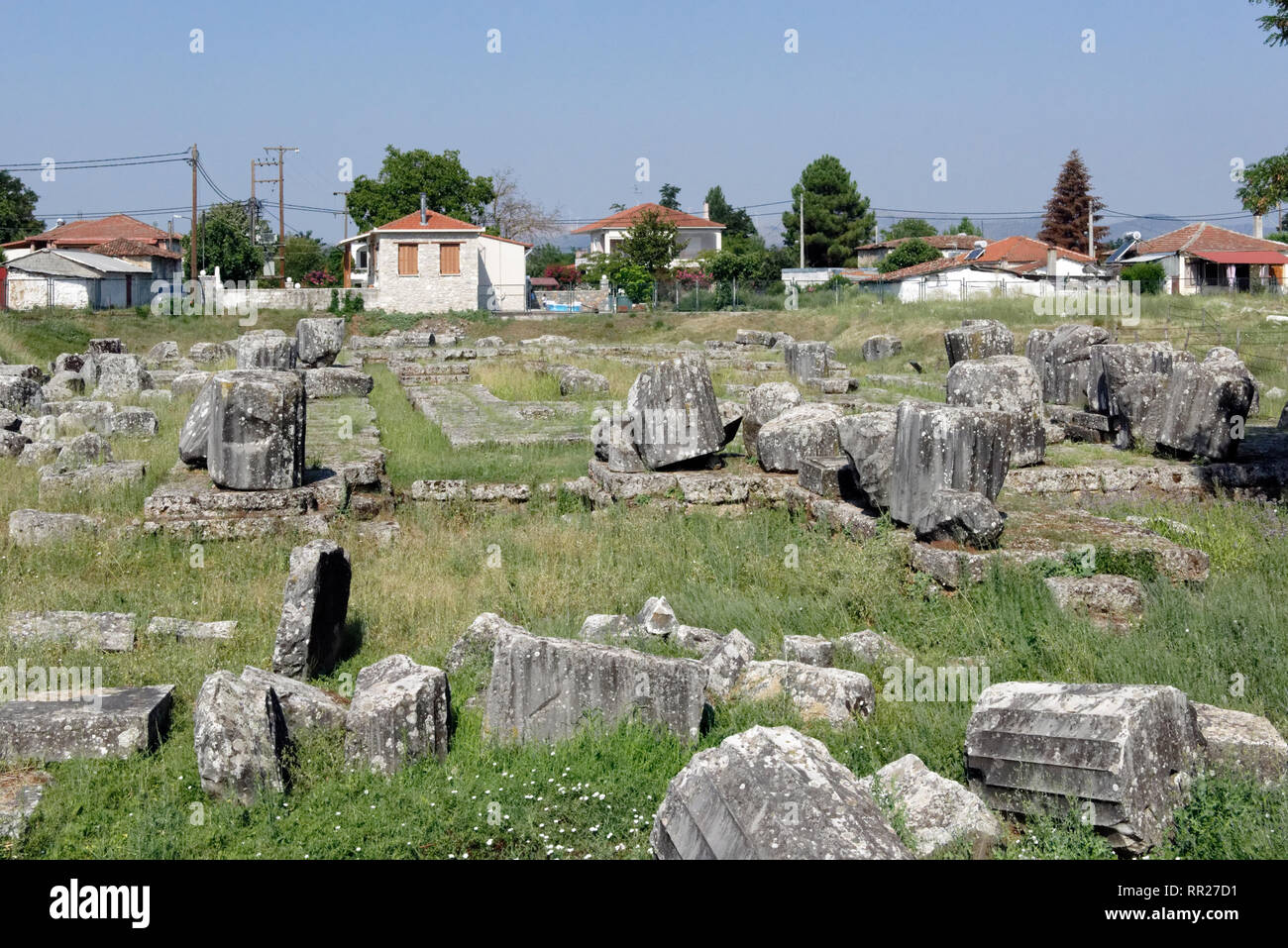 The ruins of the 4th century BC Temple of Athena Alea, Tegea ...