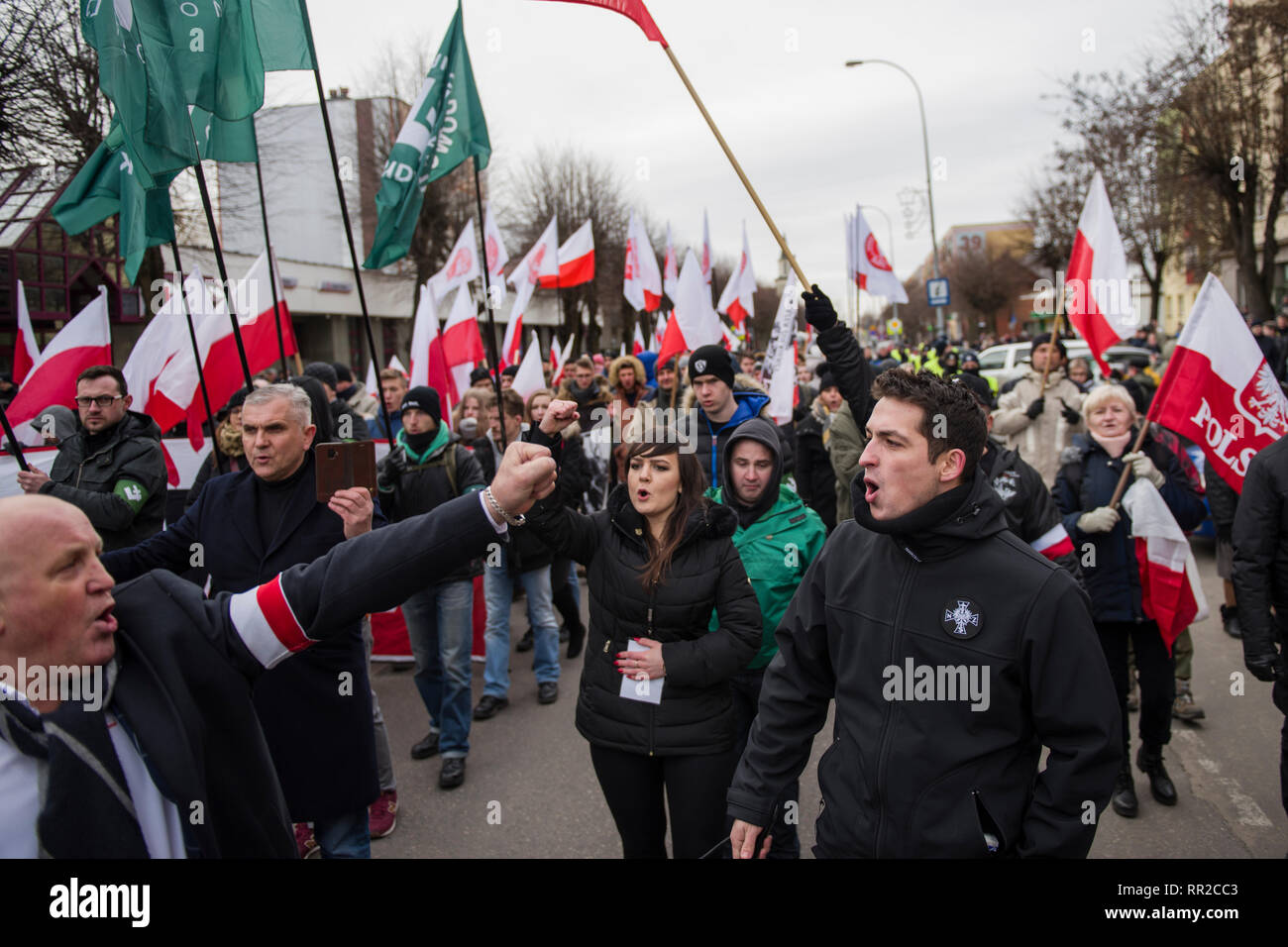 Piotr Rybak a famous Polish nationalist is shouting some nationalist ...