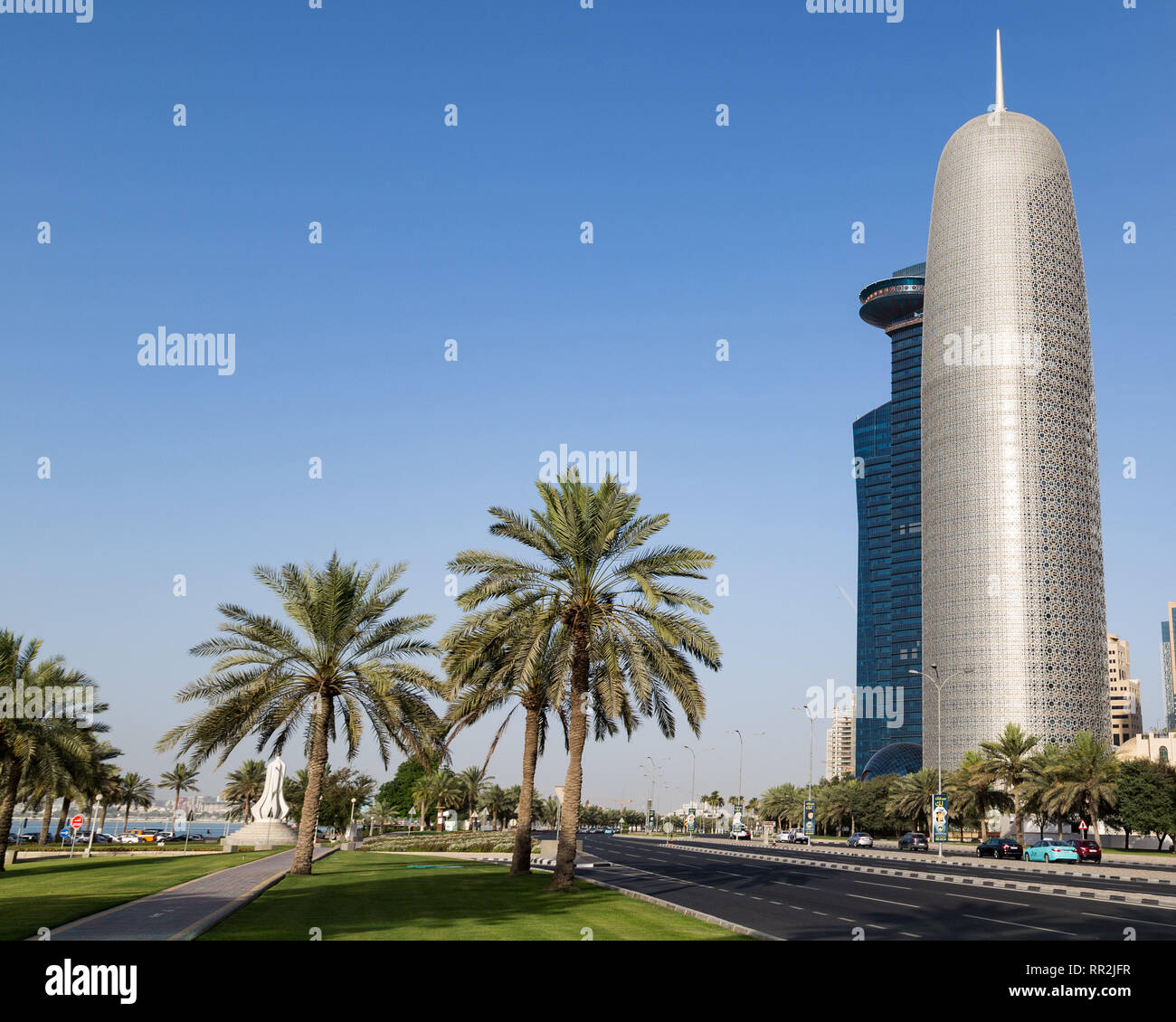 Doha, Doha, Qatar. 10th June, 2016. Doha Tower and the view along Al ...