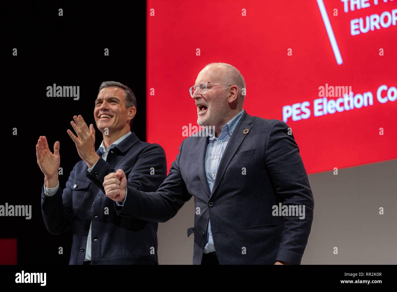 Frans Timmermans(R), PES Common Candidate and Pedro Sanchez(L), Prime ...