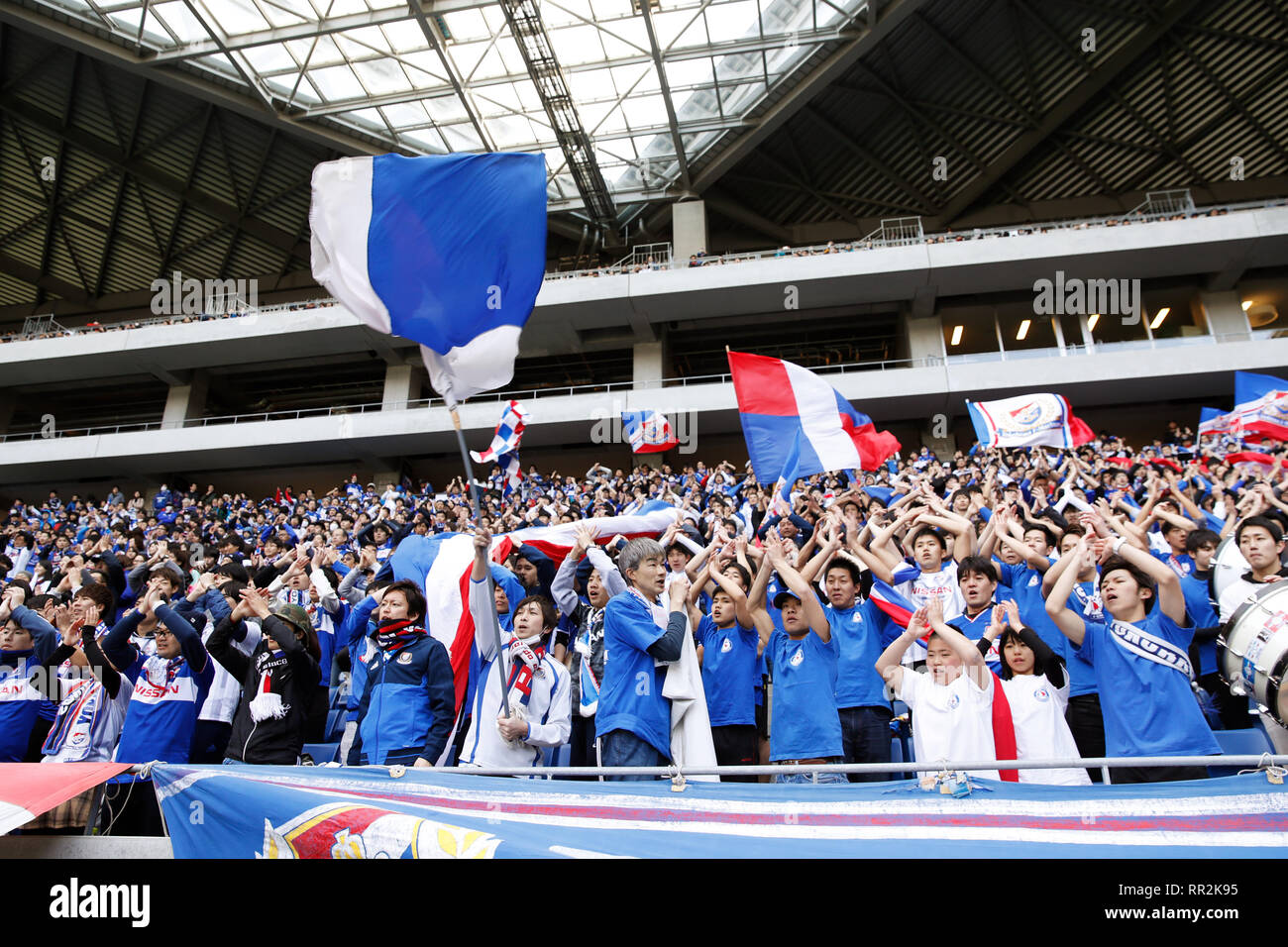 Osaka, Japan. 23rd Feb, 2019. Yokohama FMarinos fans Football/Soccer ...