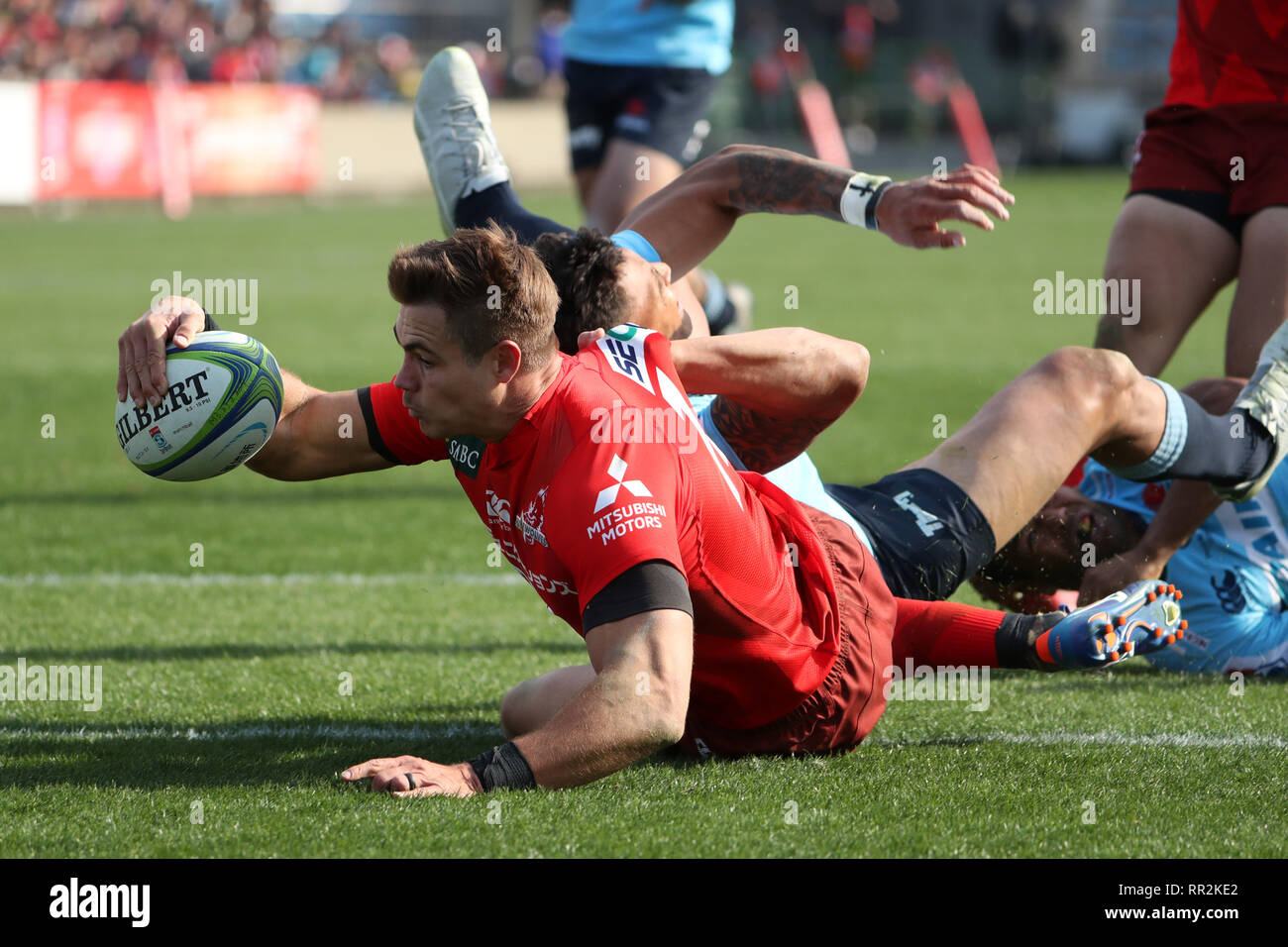 Tokyo, Japan. 23rd Feb, 2019. Gerhard van den Heever (Sunwolves) Rugby ...