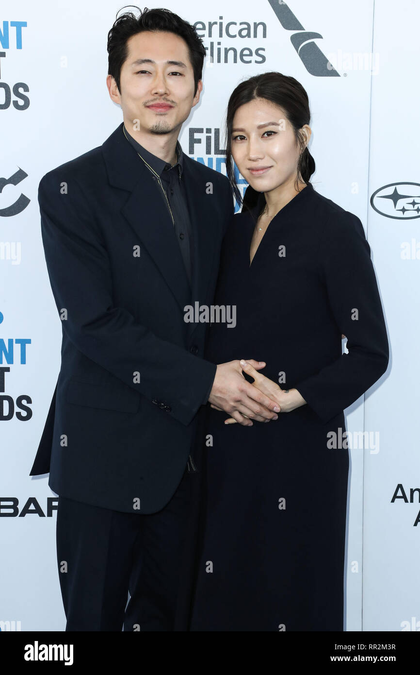 SANTA MONICA, LOS ANGELES, CA, USA - FEBRUARY 23: Actor Steven Yeun and ...