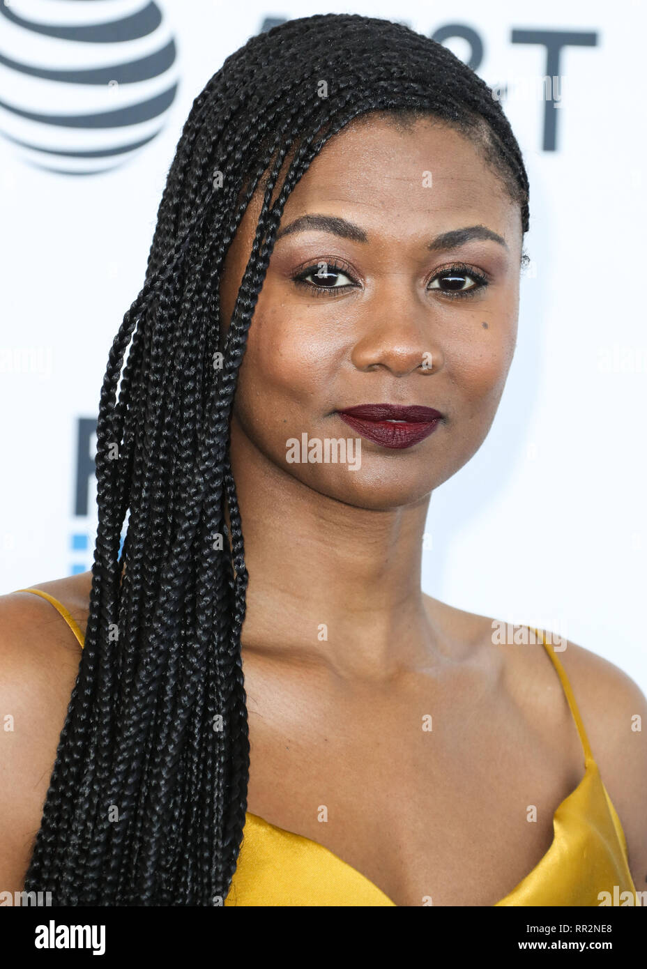 SANTA MONICA, LOS ANGELES, CA, USA - FEBRUARY 23: Actress Emayatzy ...