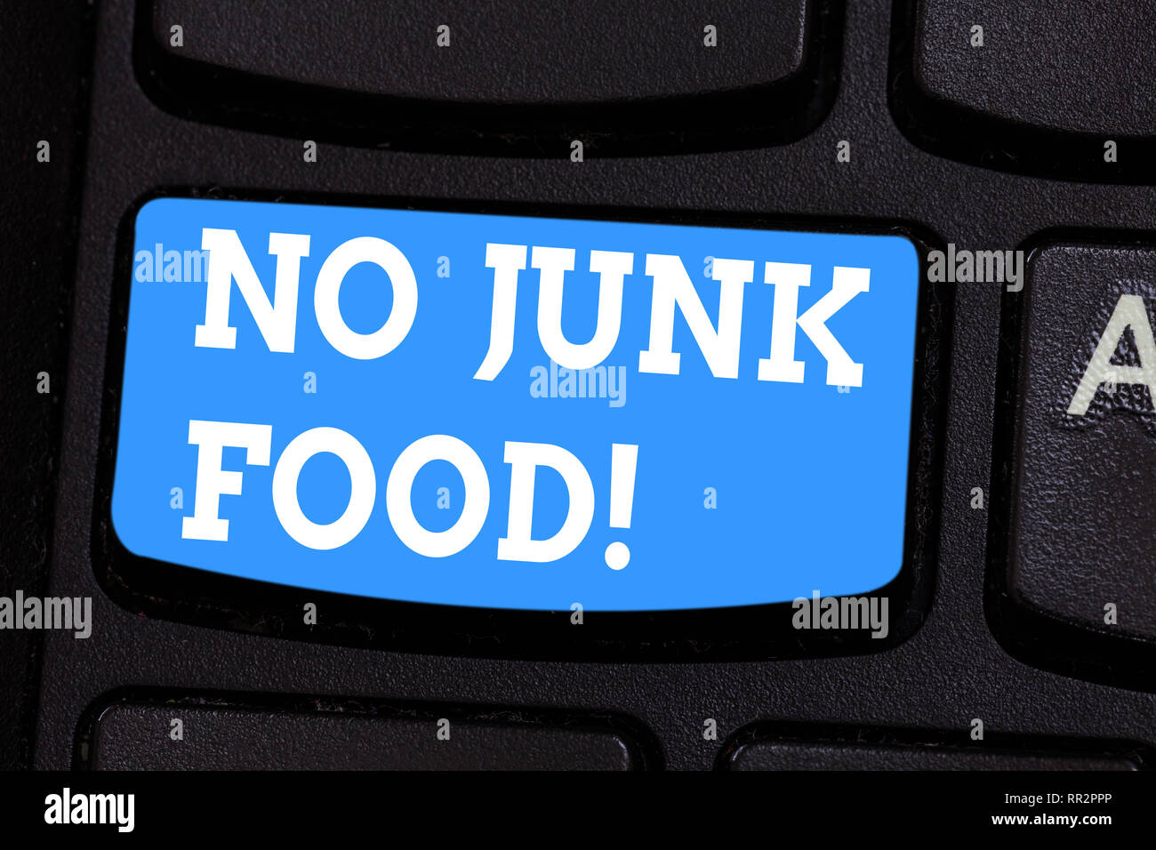 Handwriting text writing No Junk Food. Concept meaning Stop eating ...