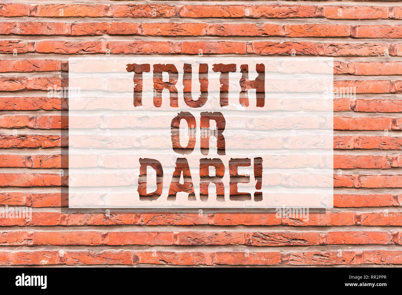 Text sign showing Truth Or Dare. Conceptual photo Tell the actual facts ...