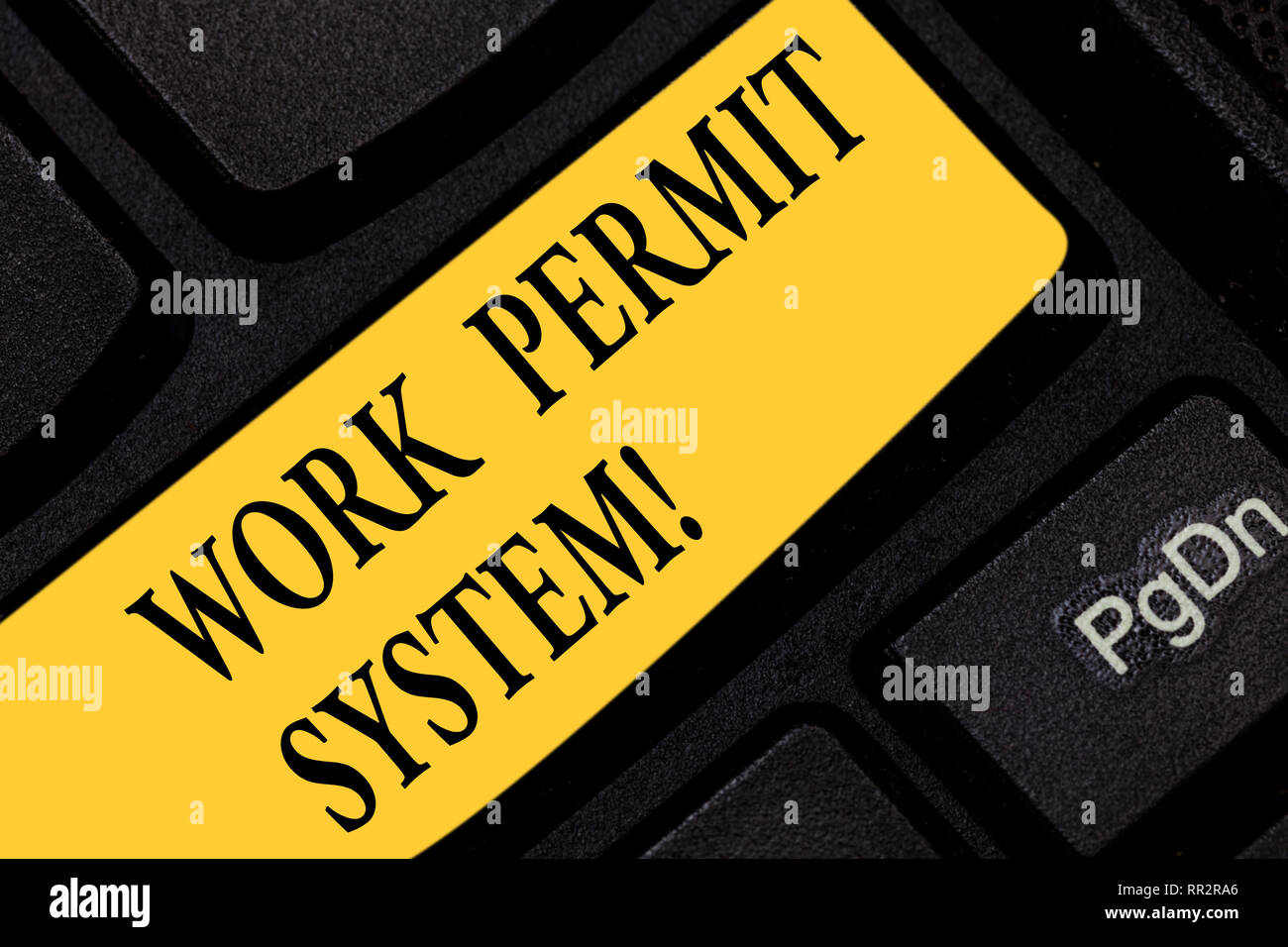 Text sign showing Work Permit System. Conceptual photo formal written ...