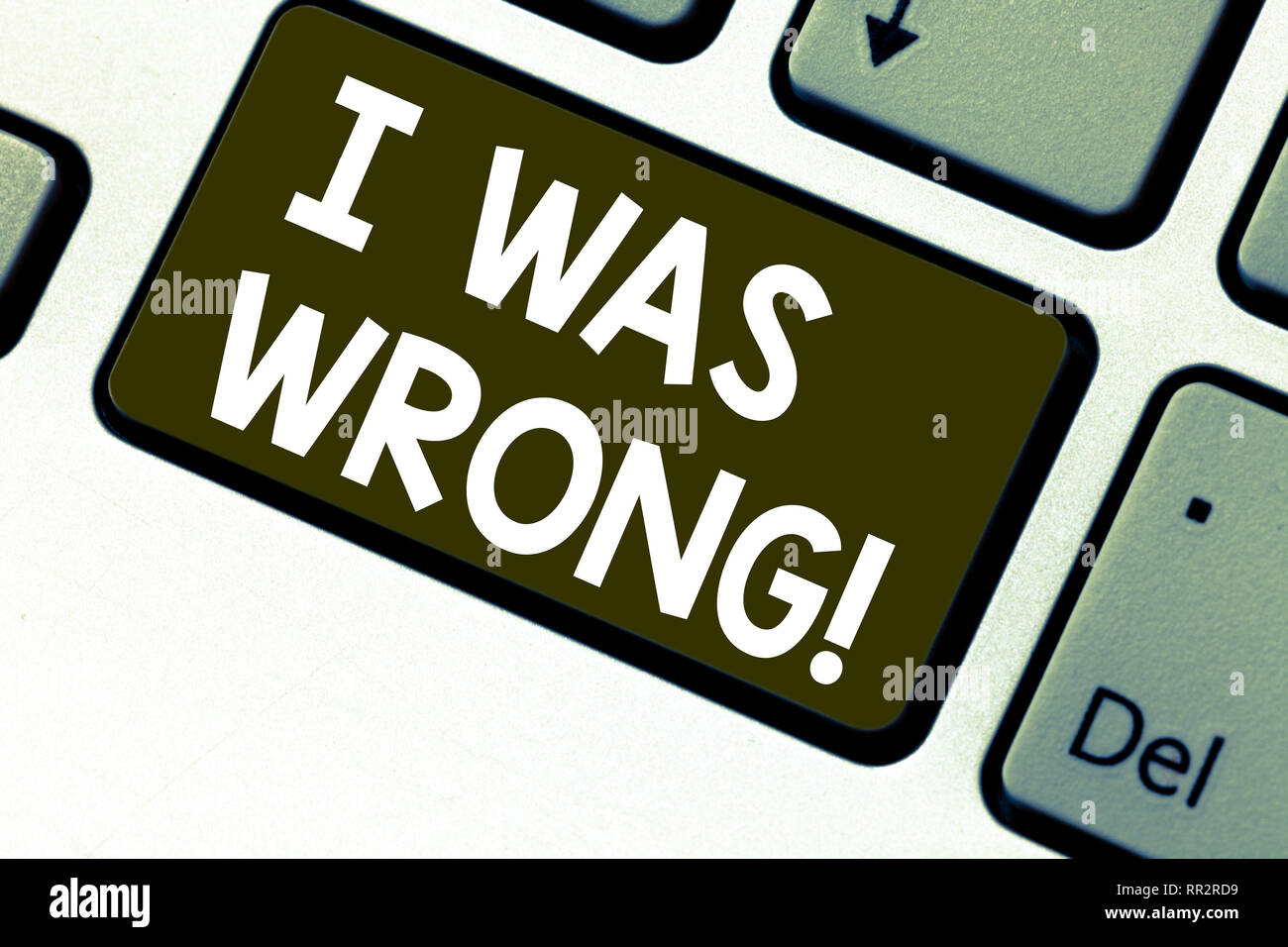 Text sign showing I Was Wrong. Conceptual photo Acceptance of a mistake ...