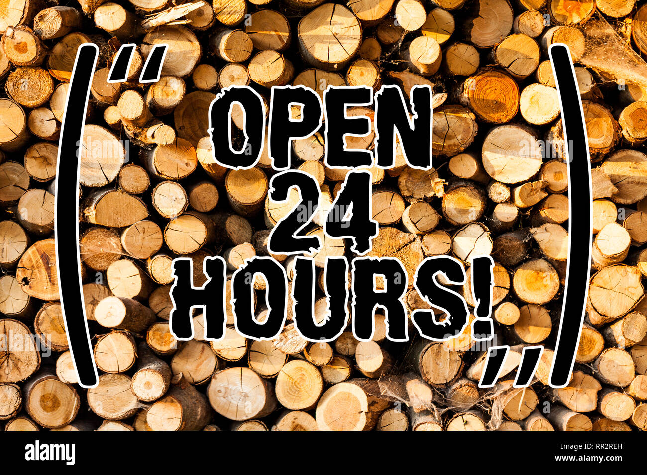 Word writing text Open 24 Hours. Business concept for Working all day ...