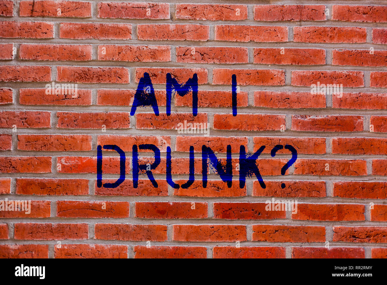 Text sign showing Am I Drunk. Conceptual photo Doubtful if my alcohol ...