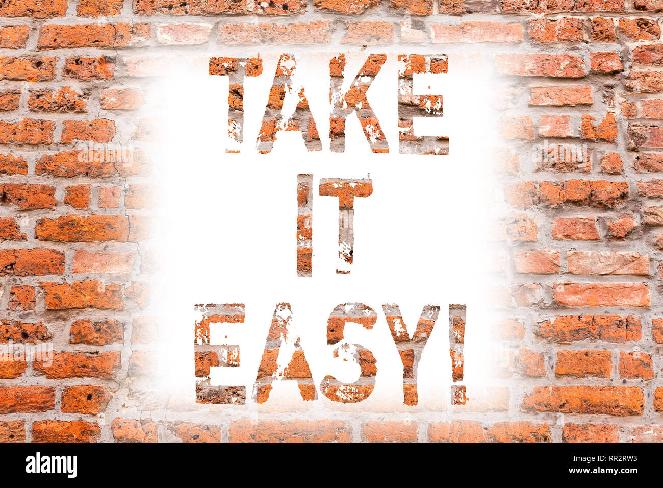Text sign showing Take It Easy. Conceptual photo Be relaxed do not ...
