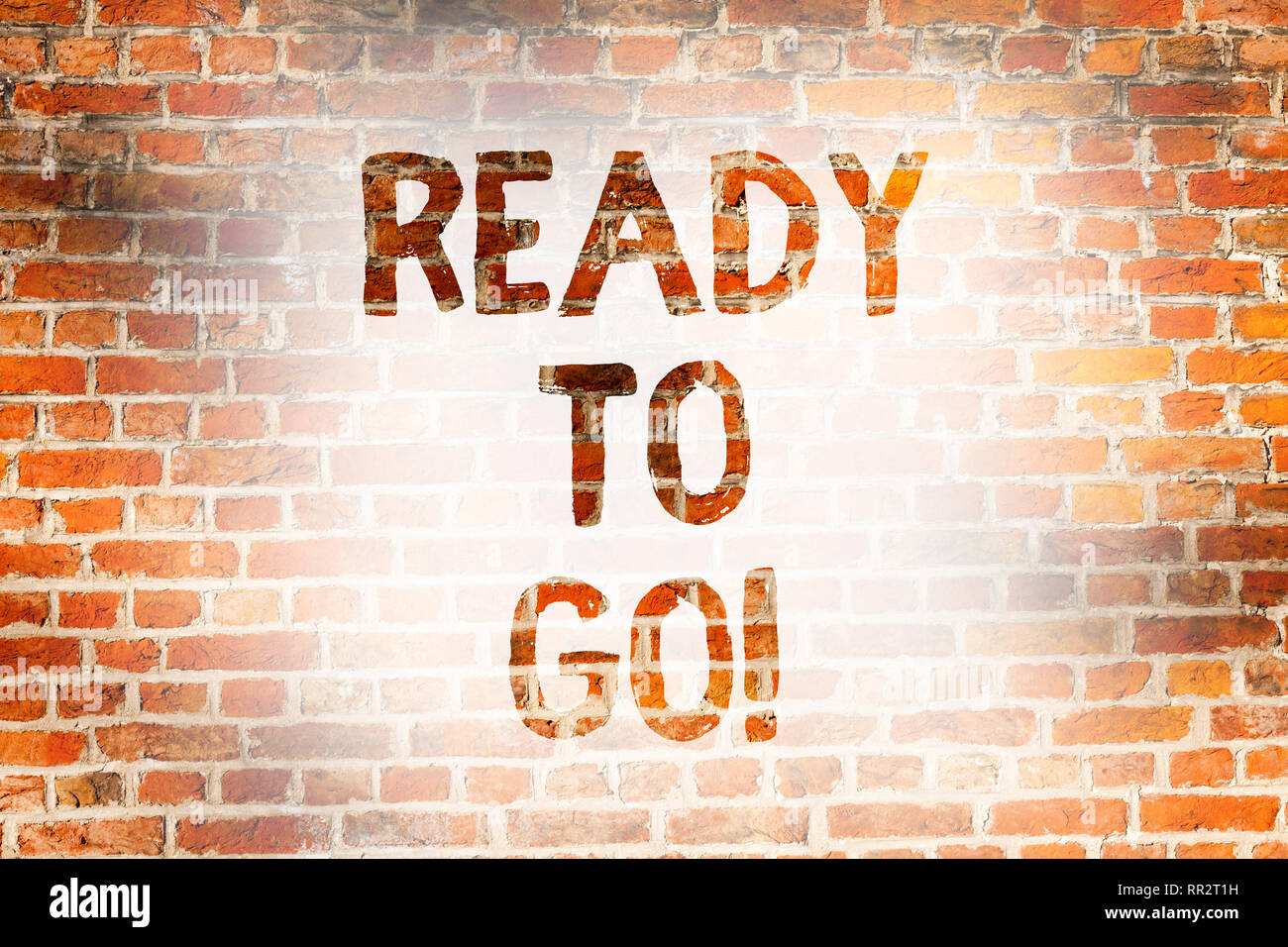 Writing note showing Ready To Go. Business photo showcasing Are you ...