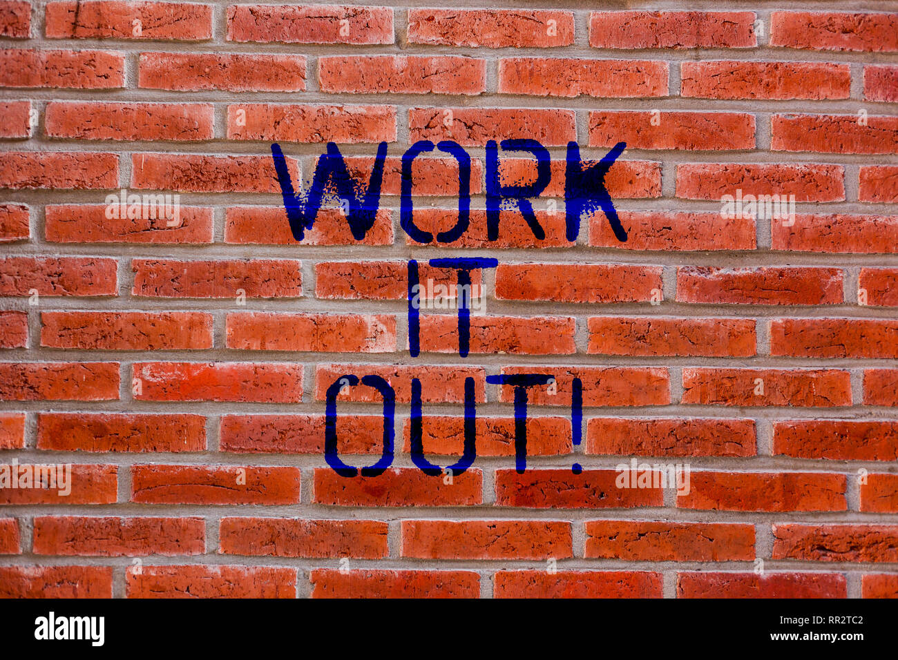 Text sign showing Work It Out. Conceptual photo Planning something in ...