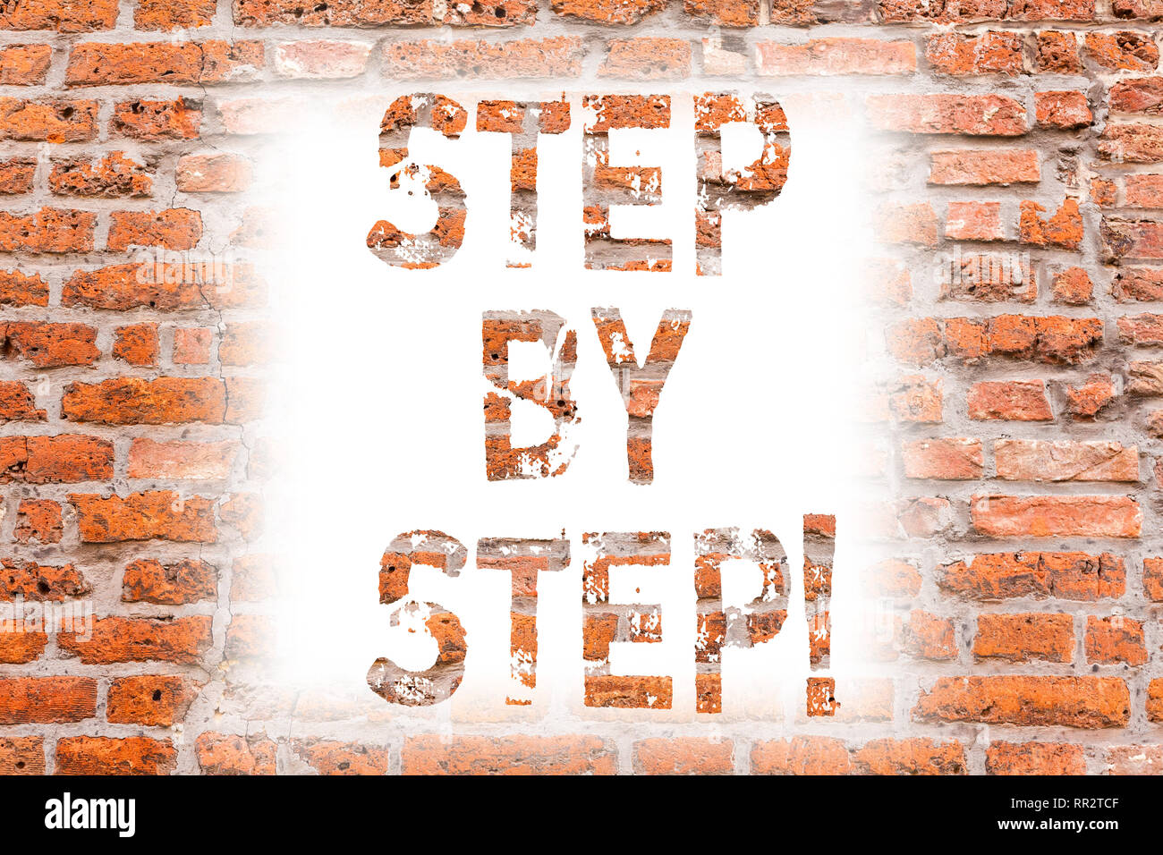 Text sign showing Step By Step. Conceptual photo Slow progress Road to ...