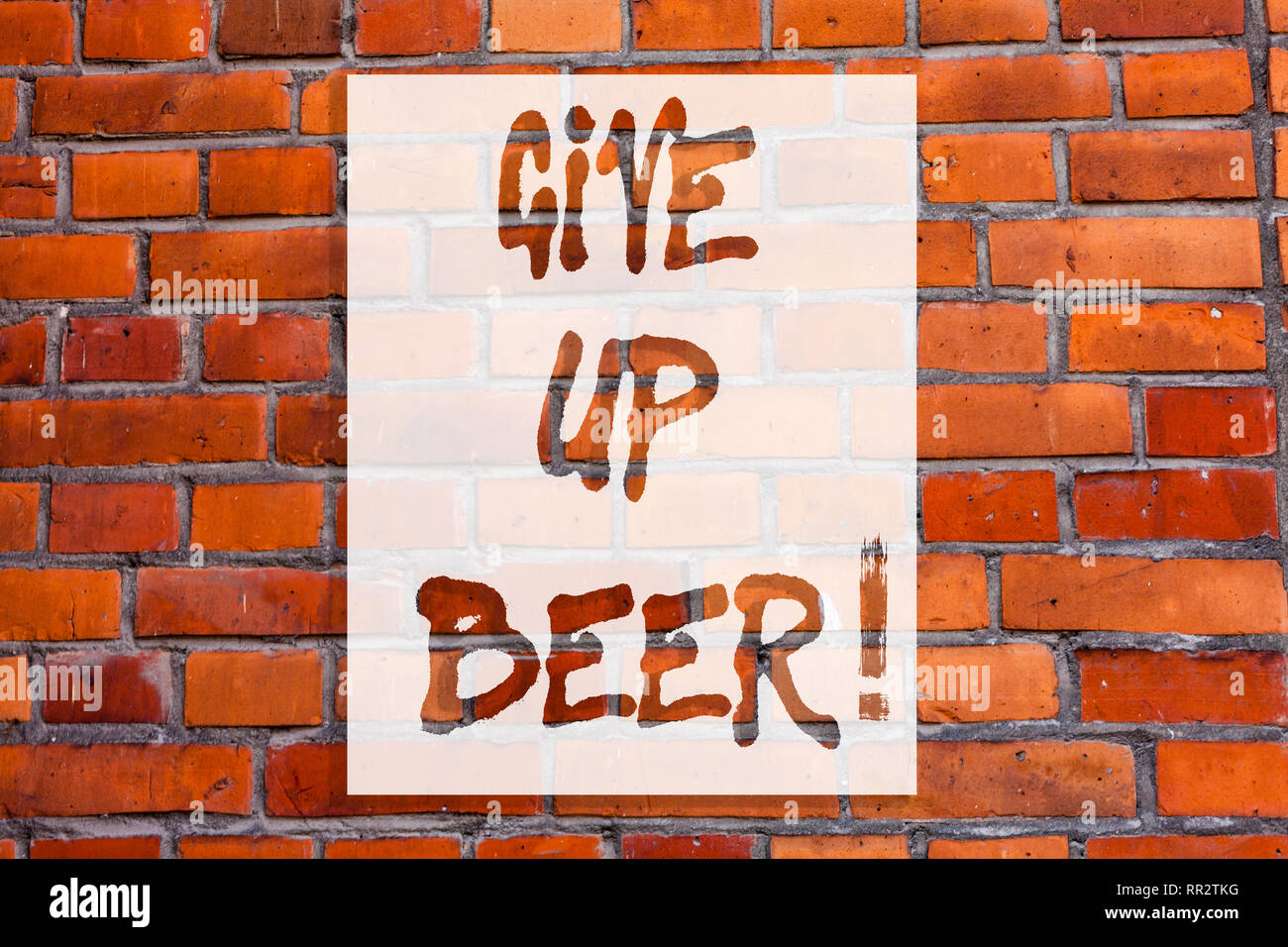 Handwriting text writing Give Up Beer. Concept meaning Stop drinking ...