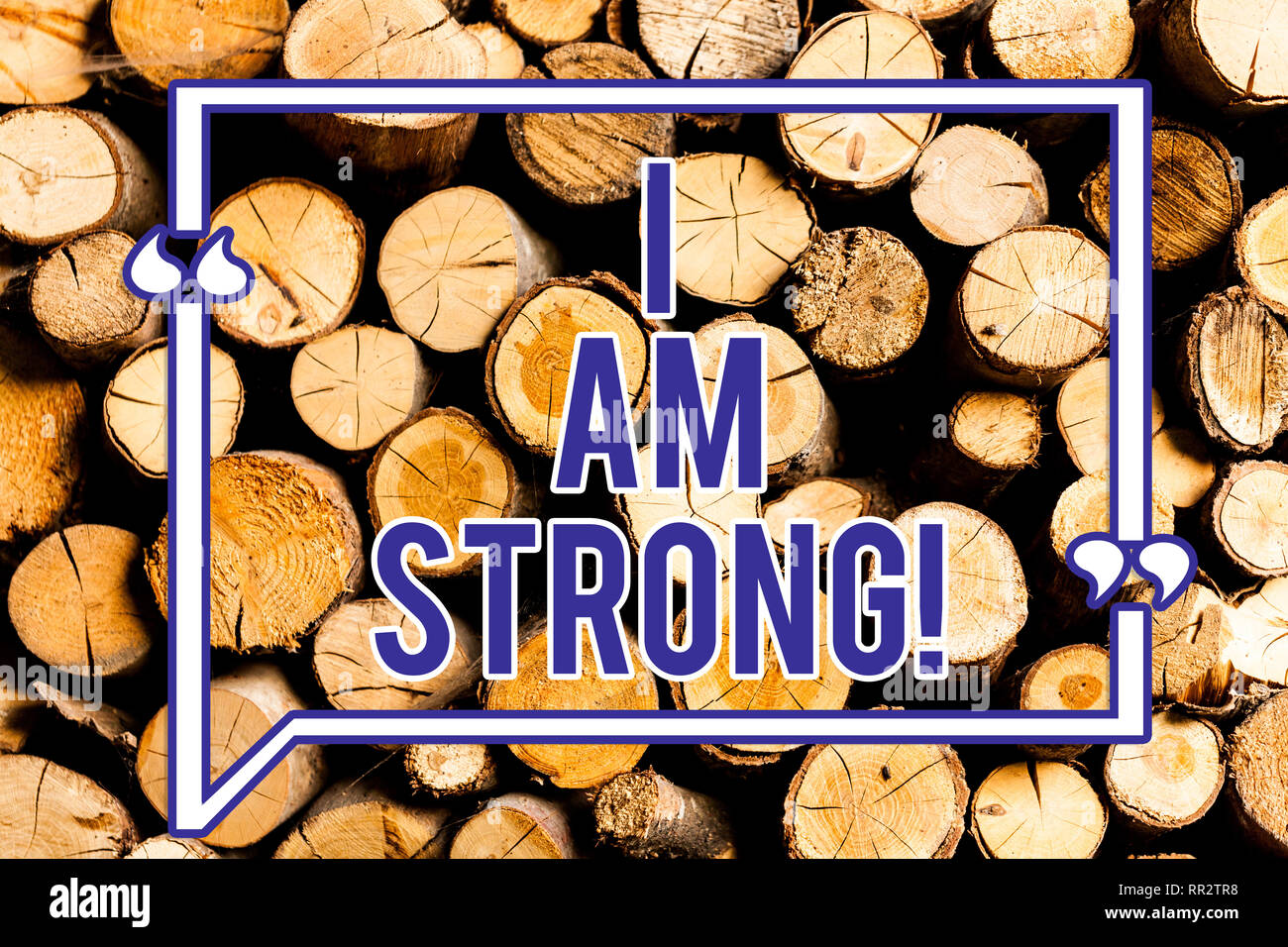 Text sign showing I Am Strong. Conceptual photo Have great strength ...
