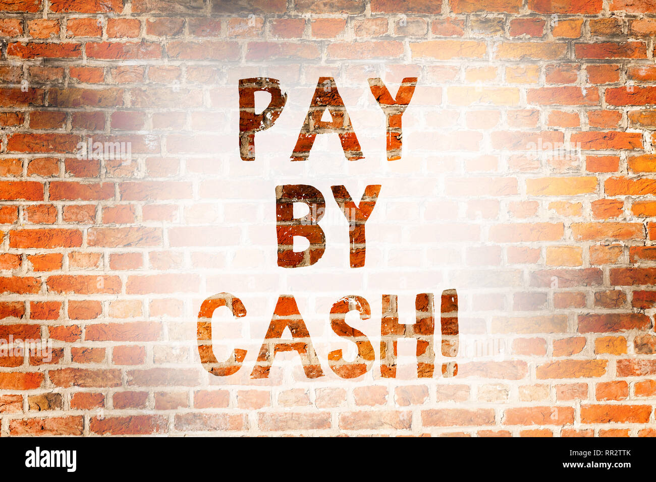 Writing note showing Pay By Cash. Business photo showcasing Customer ...